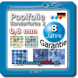 Poolfolie rund 0,8 mm Mosaik Marmor oder Carrara